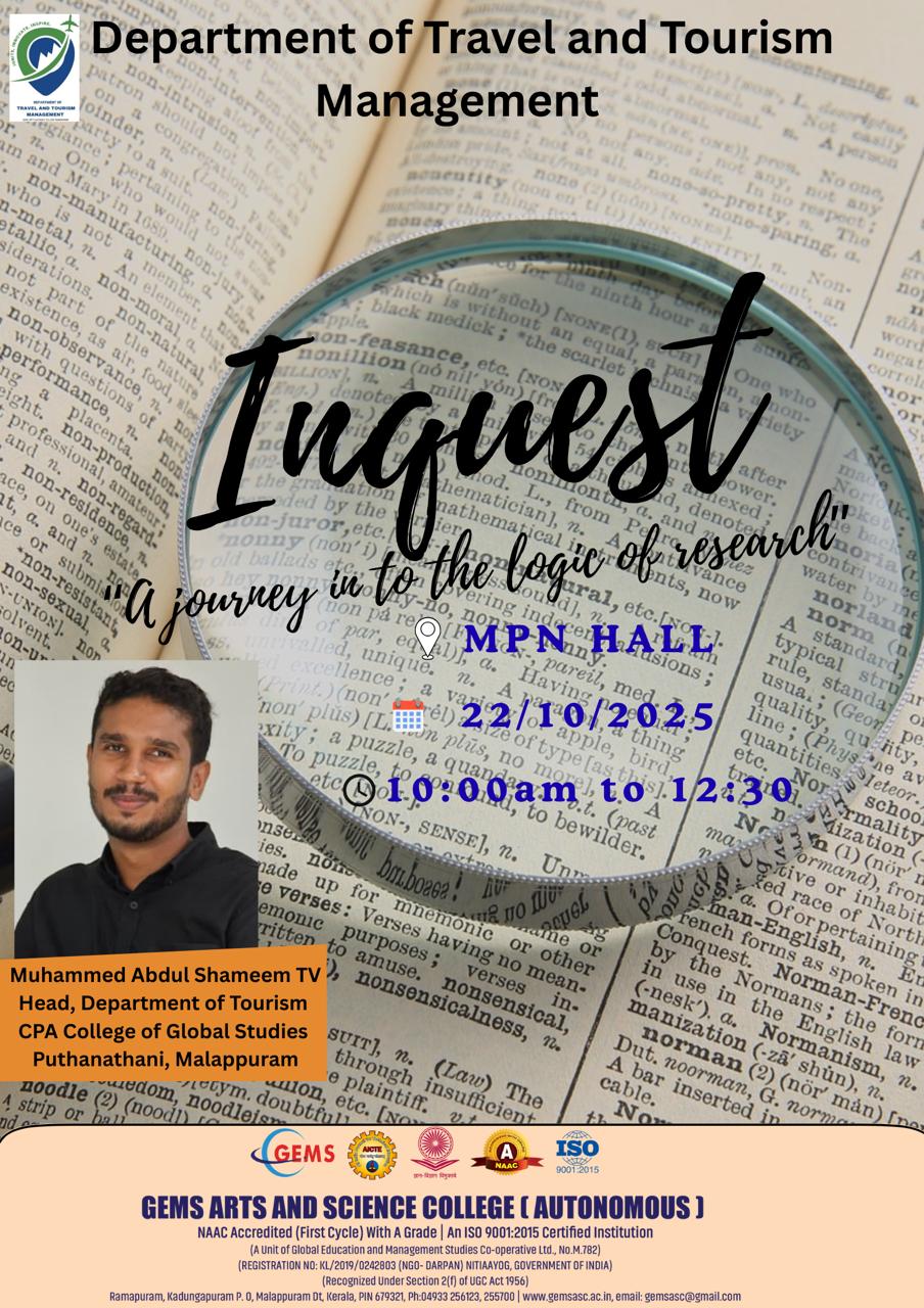 Expert Talk "Inquest: a journey in to the logic of research" | GemsCollege